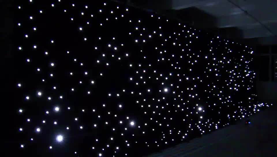 Black Led Background Light Star Stage Curtain - Buy Black Led ...