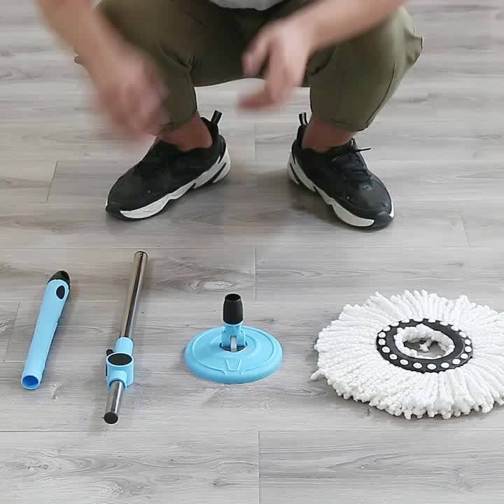 Free Sample Microfibre Mop Head Dry Spinning Mop Set With Bucket Magic ...