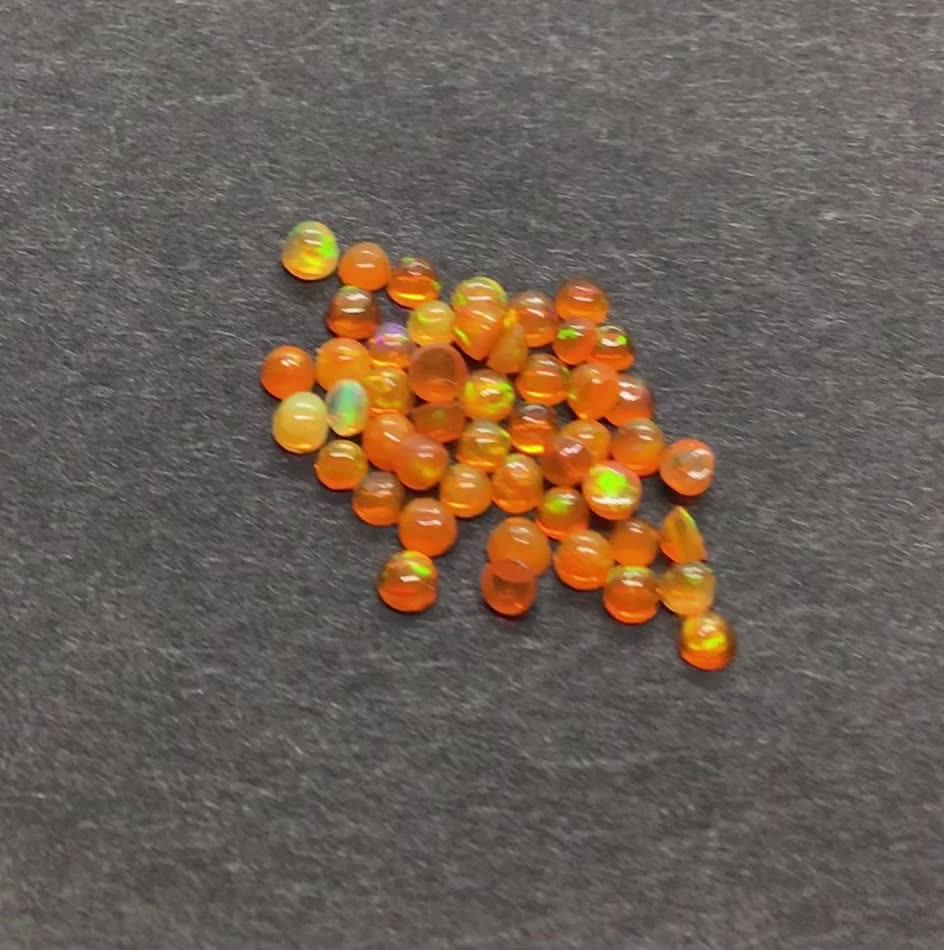 Ethiopian Orange Opal Real 10mm Round Flat Back 100% Natural Loose ...