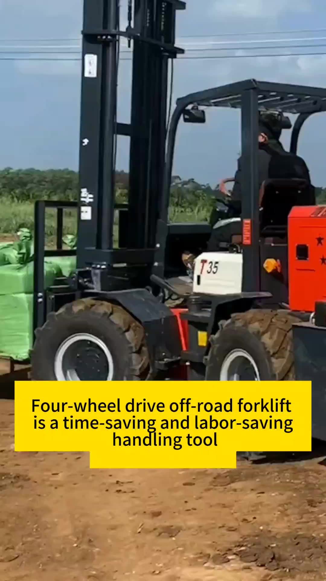 Heavy Duty 4x4 Forklift Triplex Mast Side Shifter 3ton 3.5 Ton 5ton Off ...