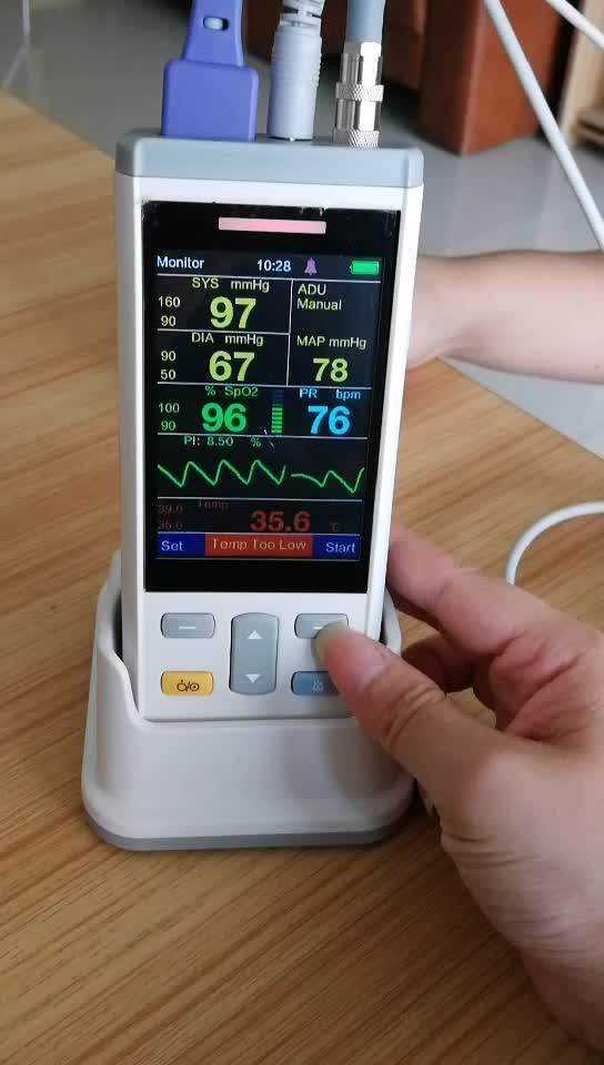 Portable Handheld Vital Sign Monitor With Spo2,Nibp,Temp,Pr Suitable ...
