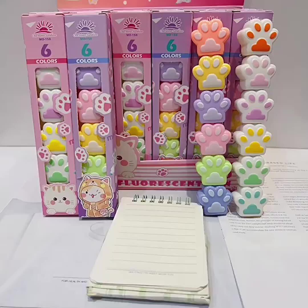 Kawaii Cute Cartoon Mini Macaron Color Cat Paw Stacking Pastel ...
