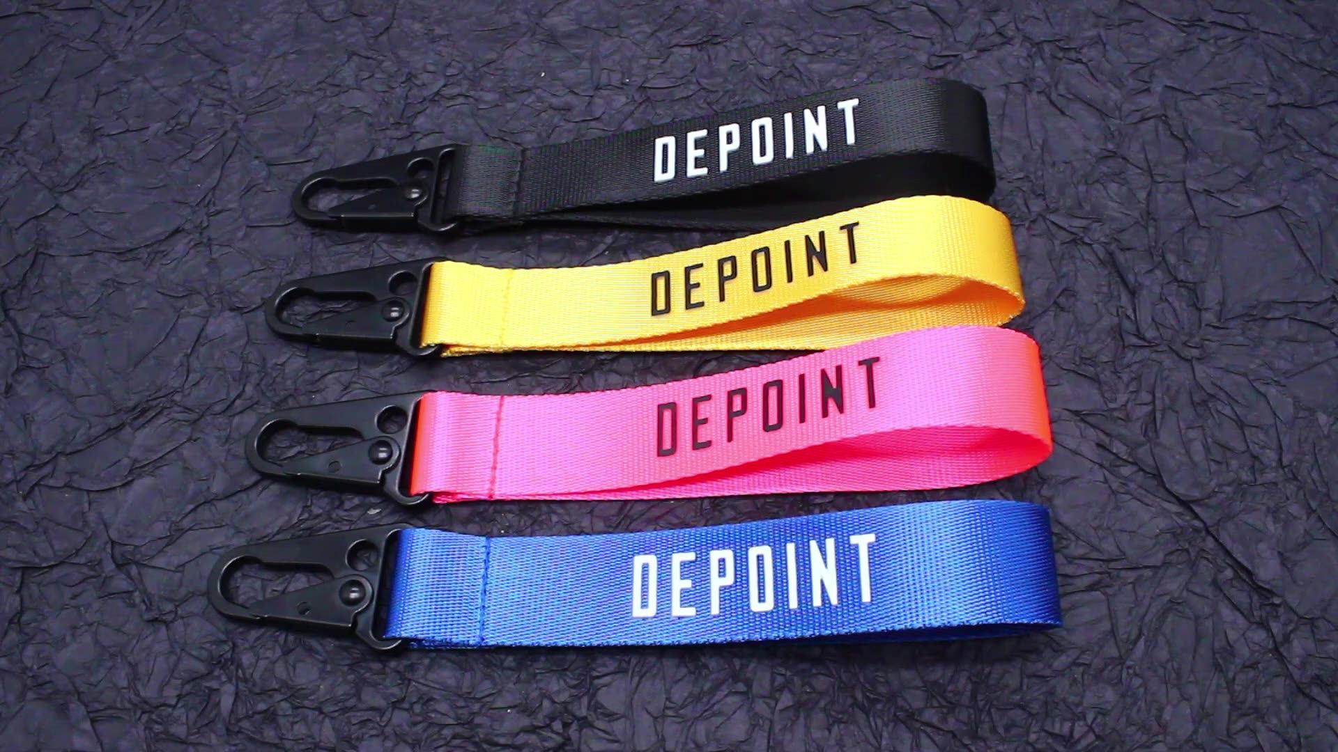 Custom Nylon 3d Logo Eagle Hook Wrist Lanyard Keychain Phone Strap With ...