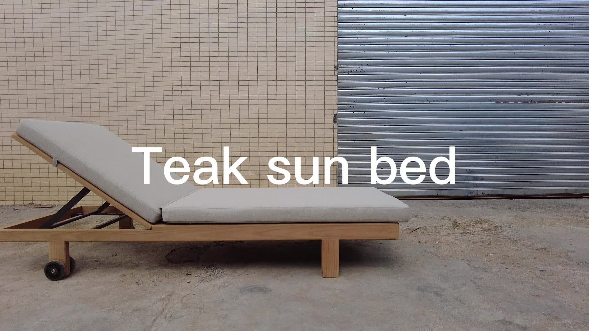 Patio Teak Sun Loungers Garden Wood Sunbeds Hotel Folding Chair Outdoor ...