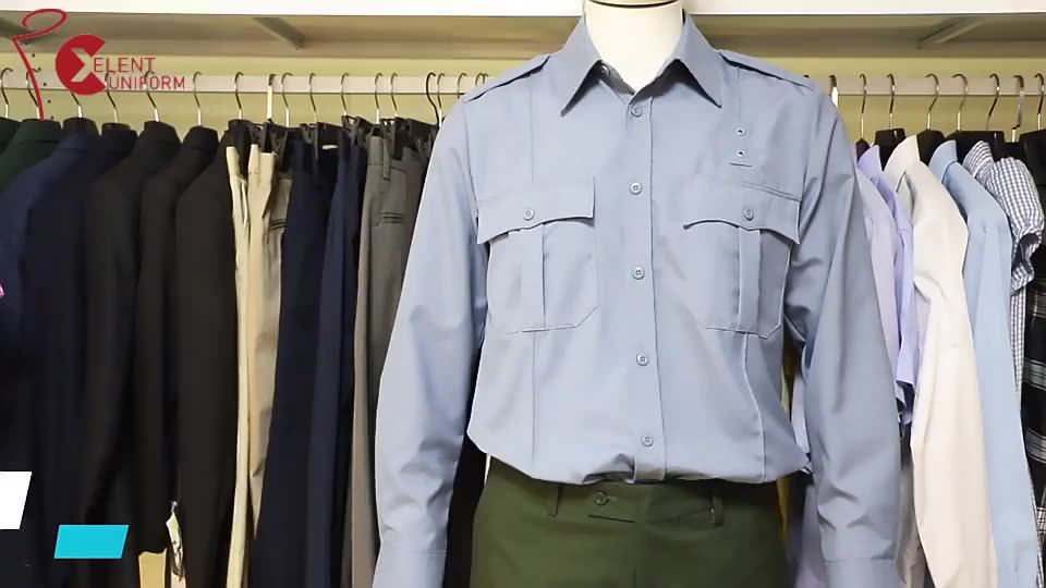 Custom Color Security Guard Uniform Shirt Navy Men Breathable Office ...