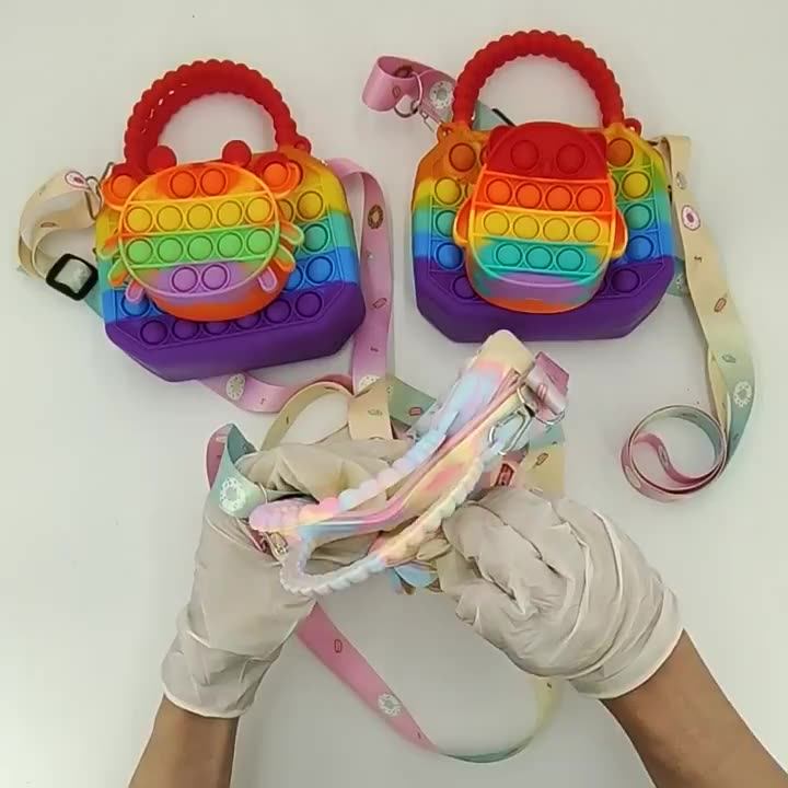 2022 Colorful Fidget Toys Rainbow Pop Fidgets Bag Multifunctional ...