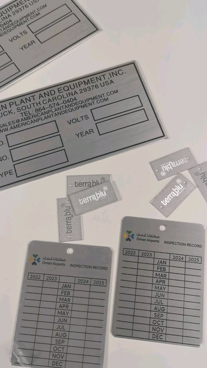 Custom Printed Engraved Metal Plate Metal Logo Sign Name Plates Tag ...