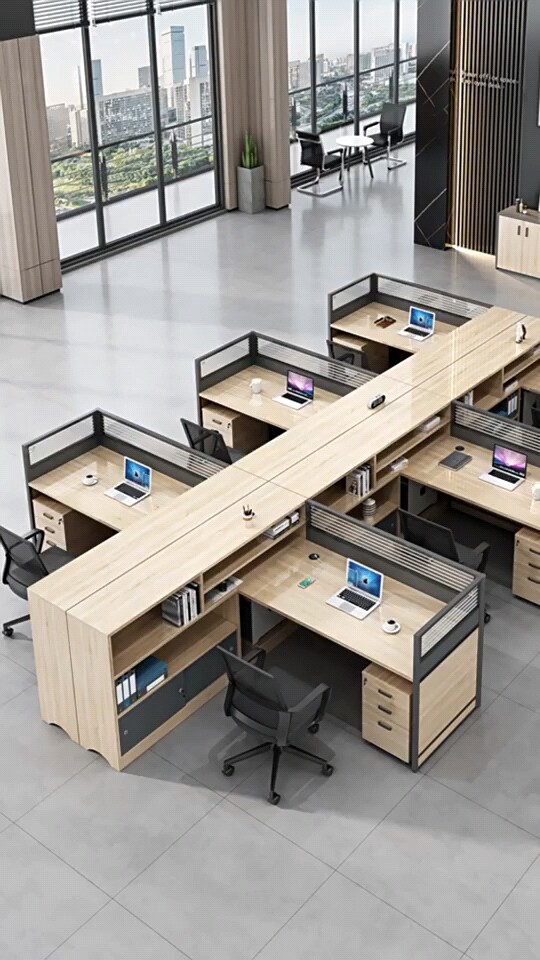 Indian Bestselling Staff Office Desk And Chair 4 People Steel Wood ...