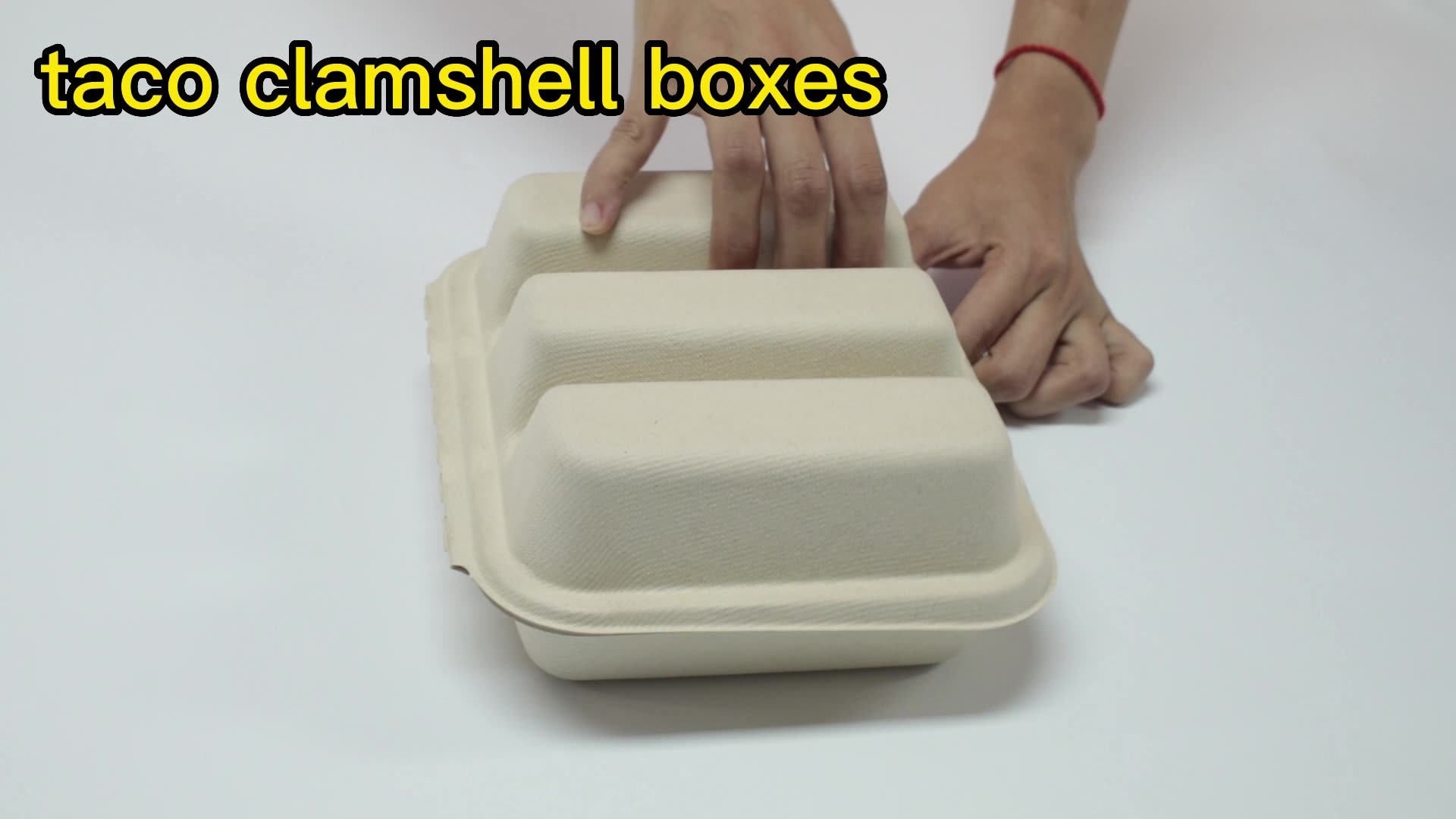 No Pfas Free Compostable Biodegradable Bagasse Taco Box 3-compartment ...