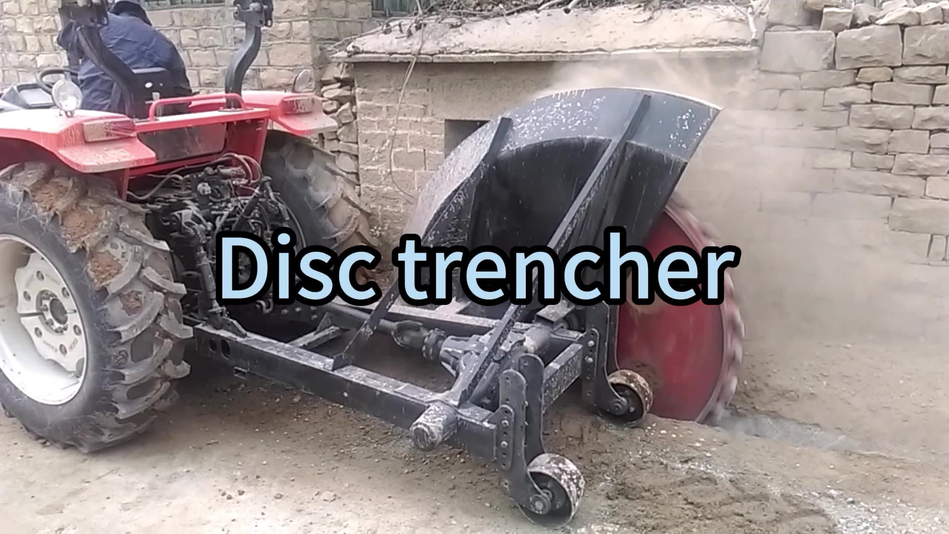 Tractor Drive Disc Trencher Laying Underground Cables Machine Rock ...