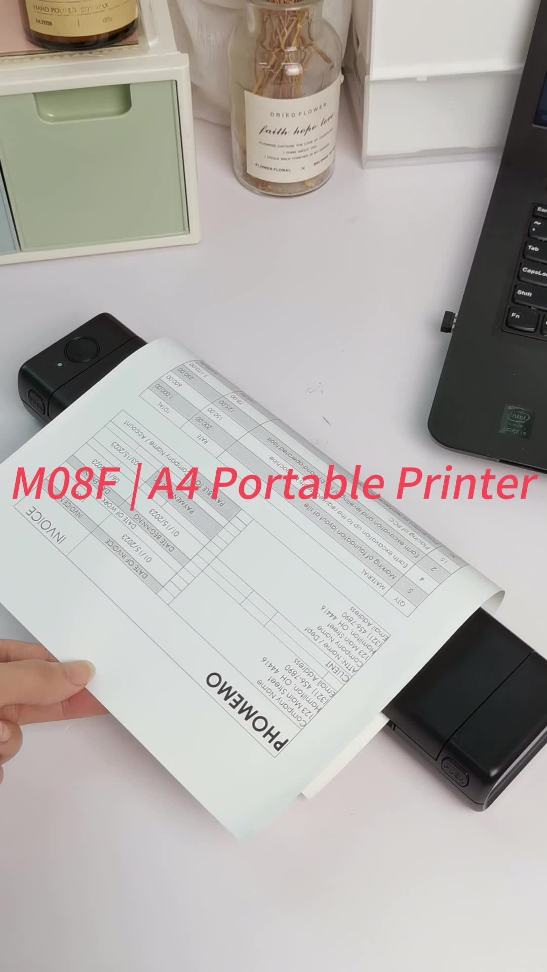 Phomemo M08f A4 Portable Thermal Printer Supports 8.26"x11.69" A4 ...