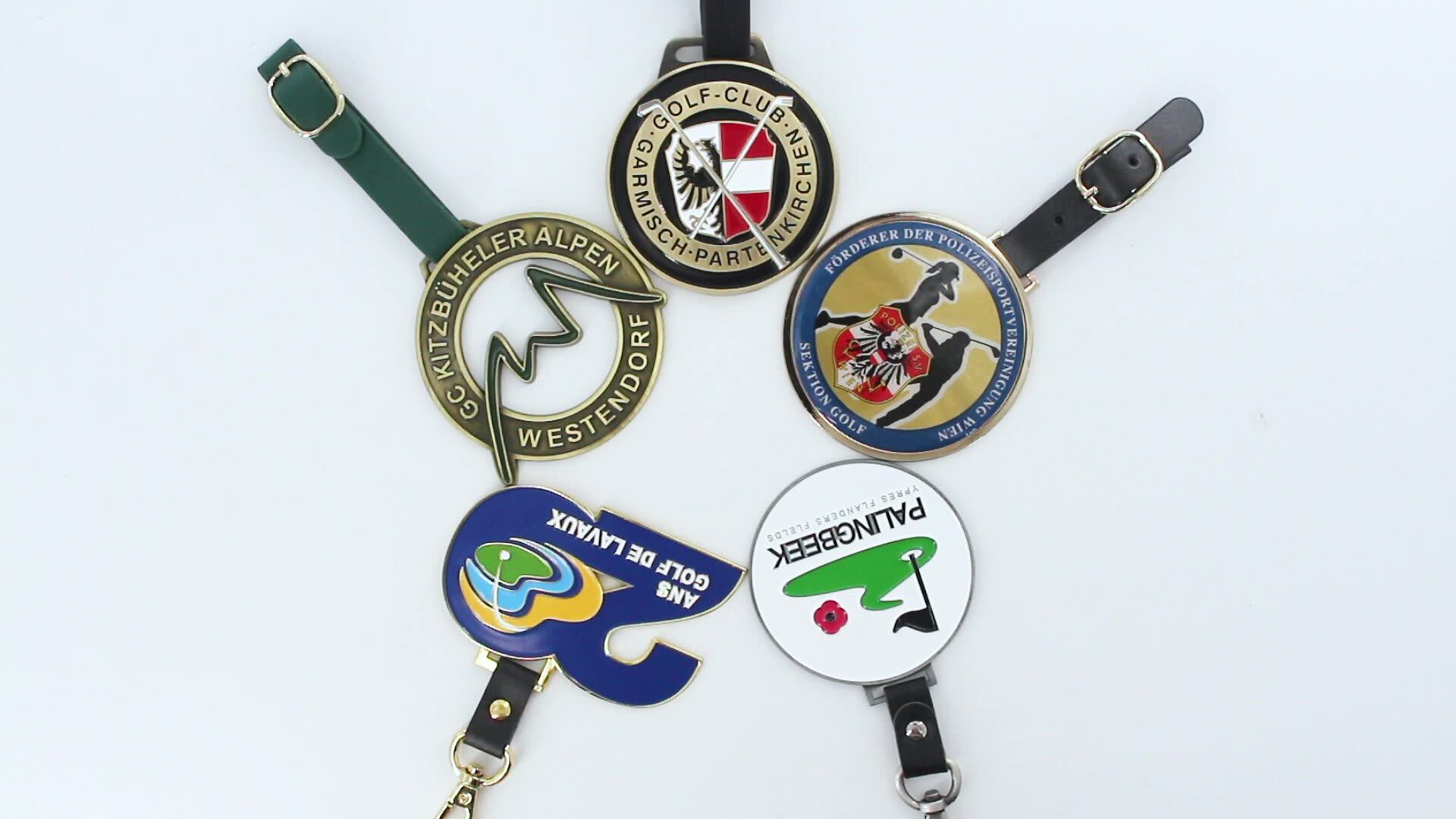 Custom Embossed Logo Golf Bag Tag Metal Personalized Club Name Luggage ...