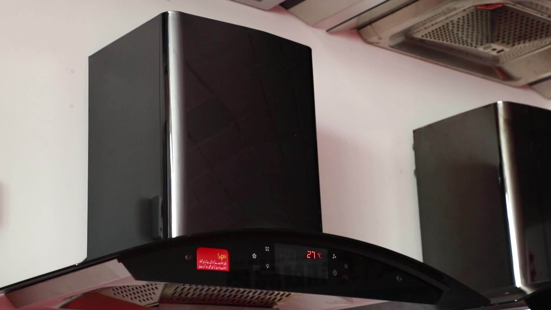 Auto Clean Cone Filter Chimney Hood With Glass Panel - Buy Range Hood ...