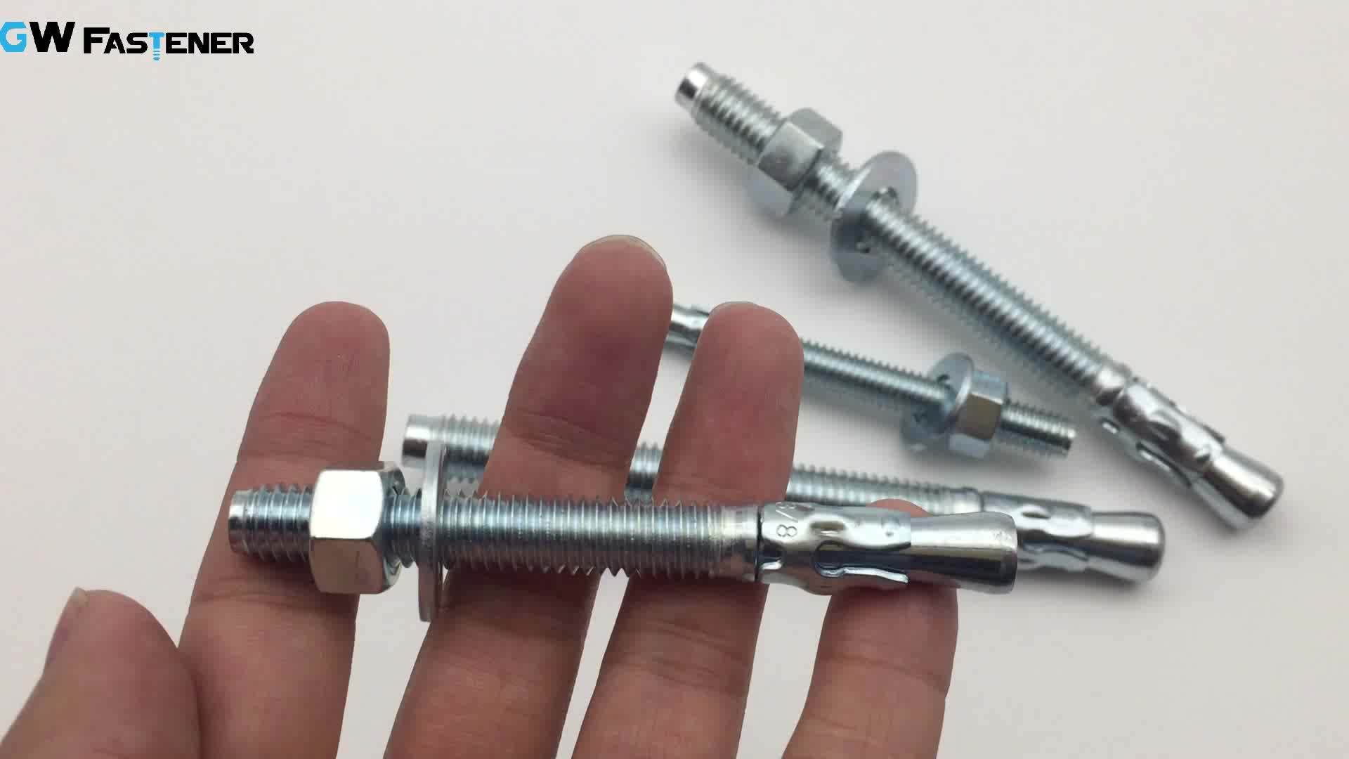 M8 M10 M12 M16 M20 M24 Carbon Steel Zinc Plate Wedge Anchor Bolt Wedge ...