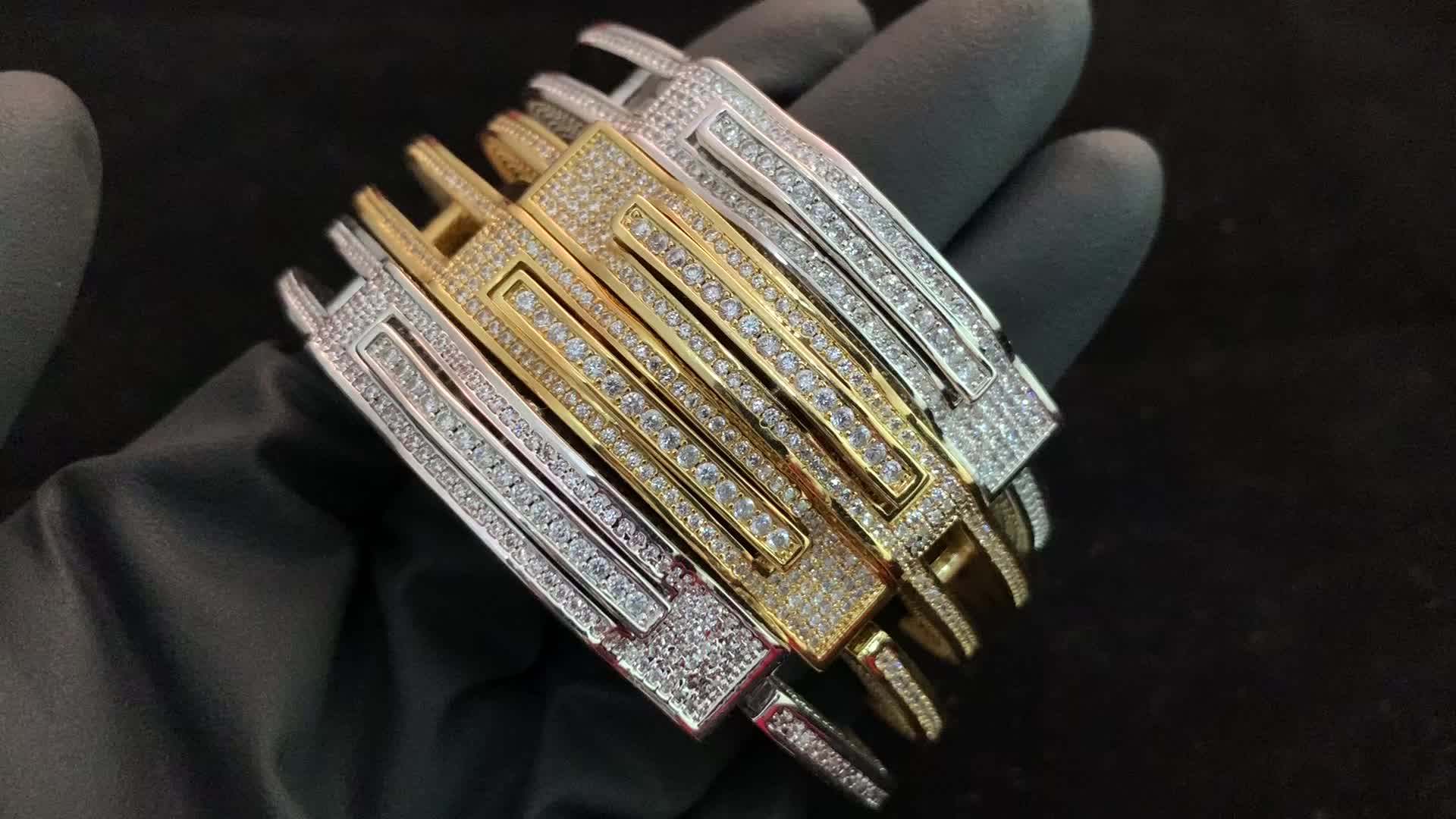 Big Size Ice Out Handcuff Cuff Bracelet Restraint Hip Hop Jewelry - Buy ...