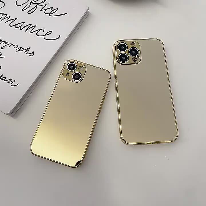 Luxury 24k Gold Plated Tempered Glas Mirror Acrylic Shockproof Hard ...