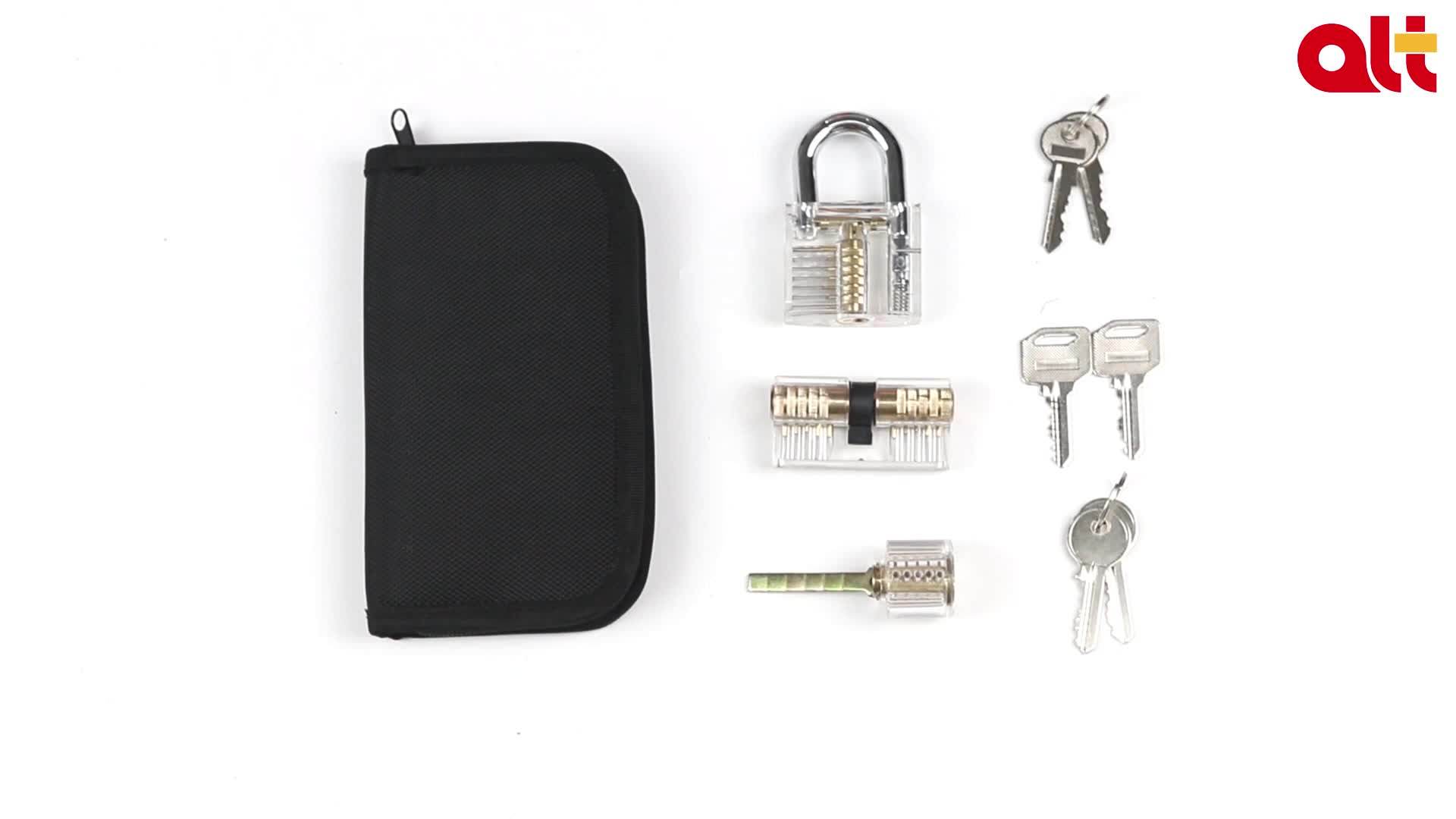 12pcs Blue Unlocking Locksmith Tool Lock Pick Set With 3pcs Transparent ...