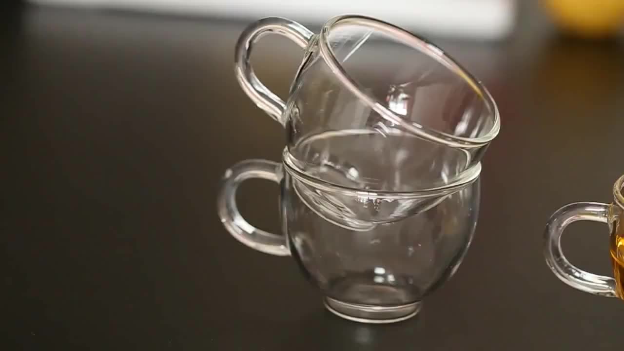 Clear Glass Tea Cups With Saucer Heat Resistant Coffee Cup High Borosilicate Glass Mug Drinkware ...