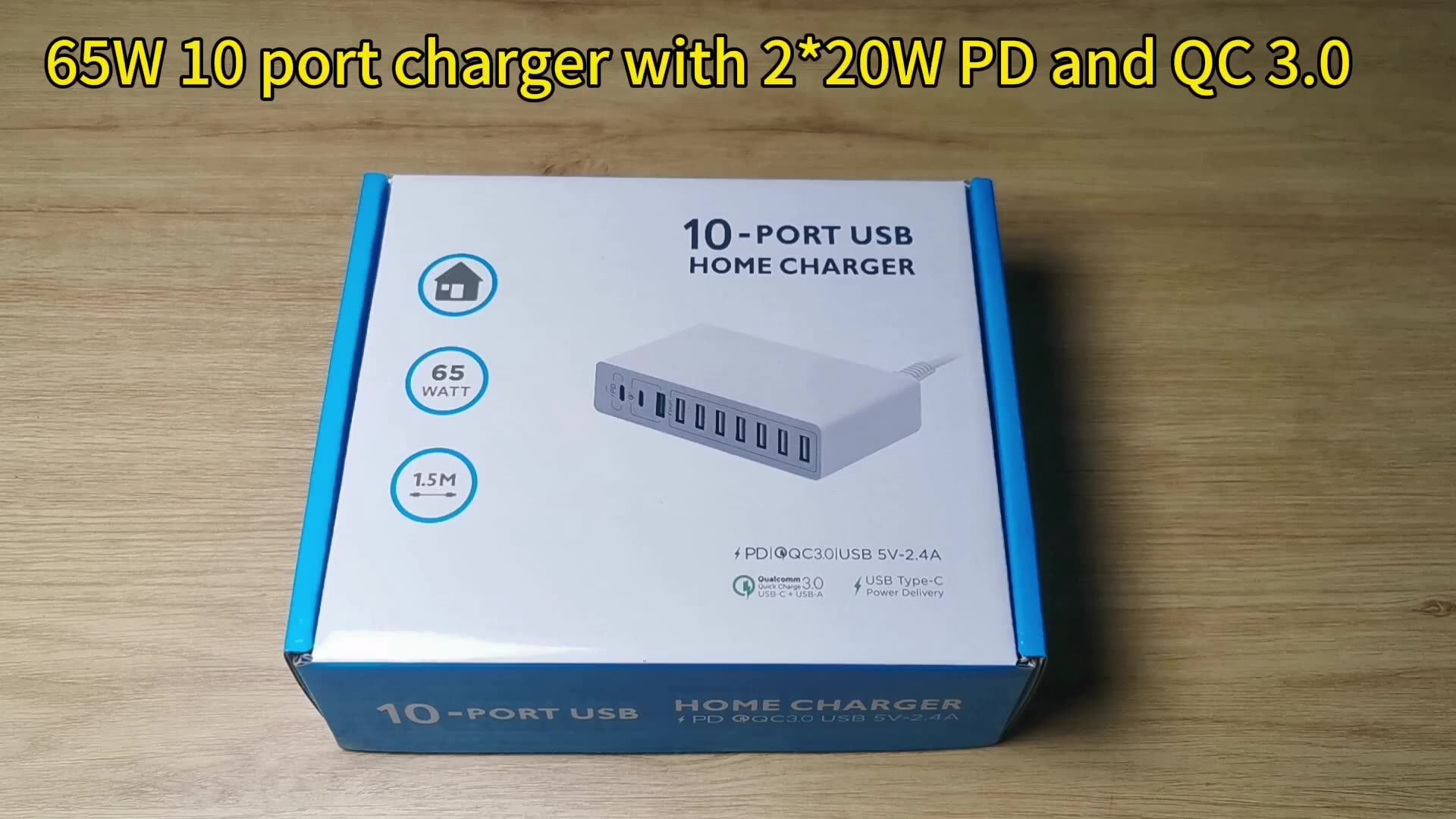 10 Usb Dual Type-c Pd Home Charger Multifunction 65w Fast Usb Hub ...