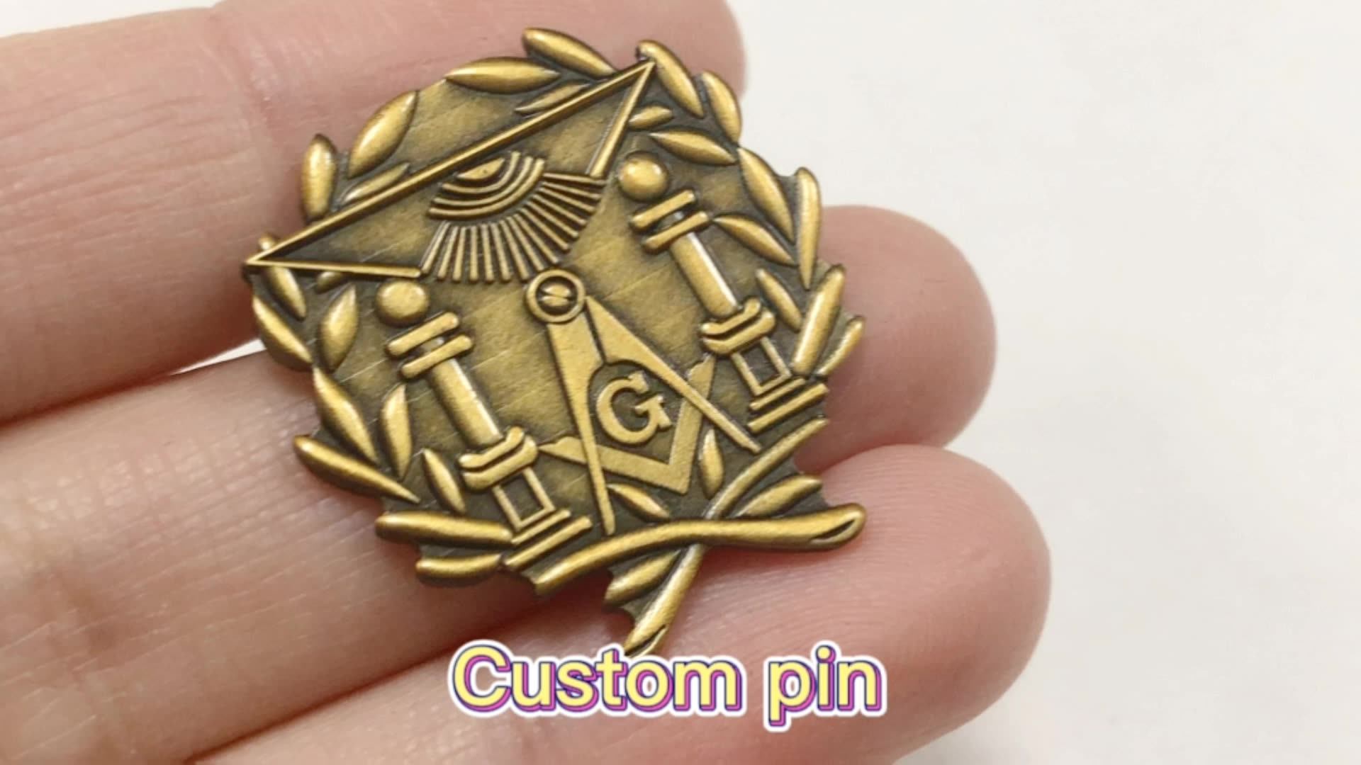 Hot Sale Custom Freemasonry Logo Pin Freemason Printing Metal Enamel ...