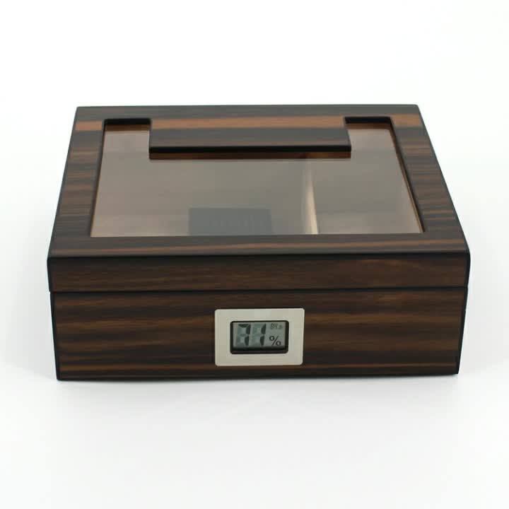 Wholesale Custom Spanish Cedar Wooden Box Tray De Puros With Hygrometer ...
