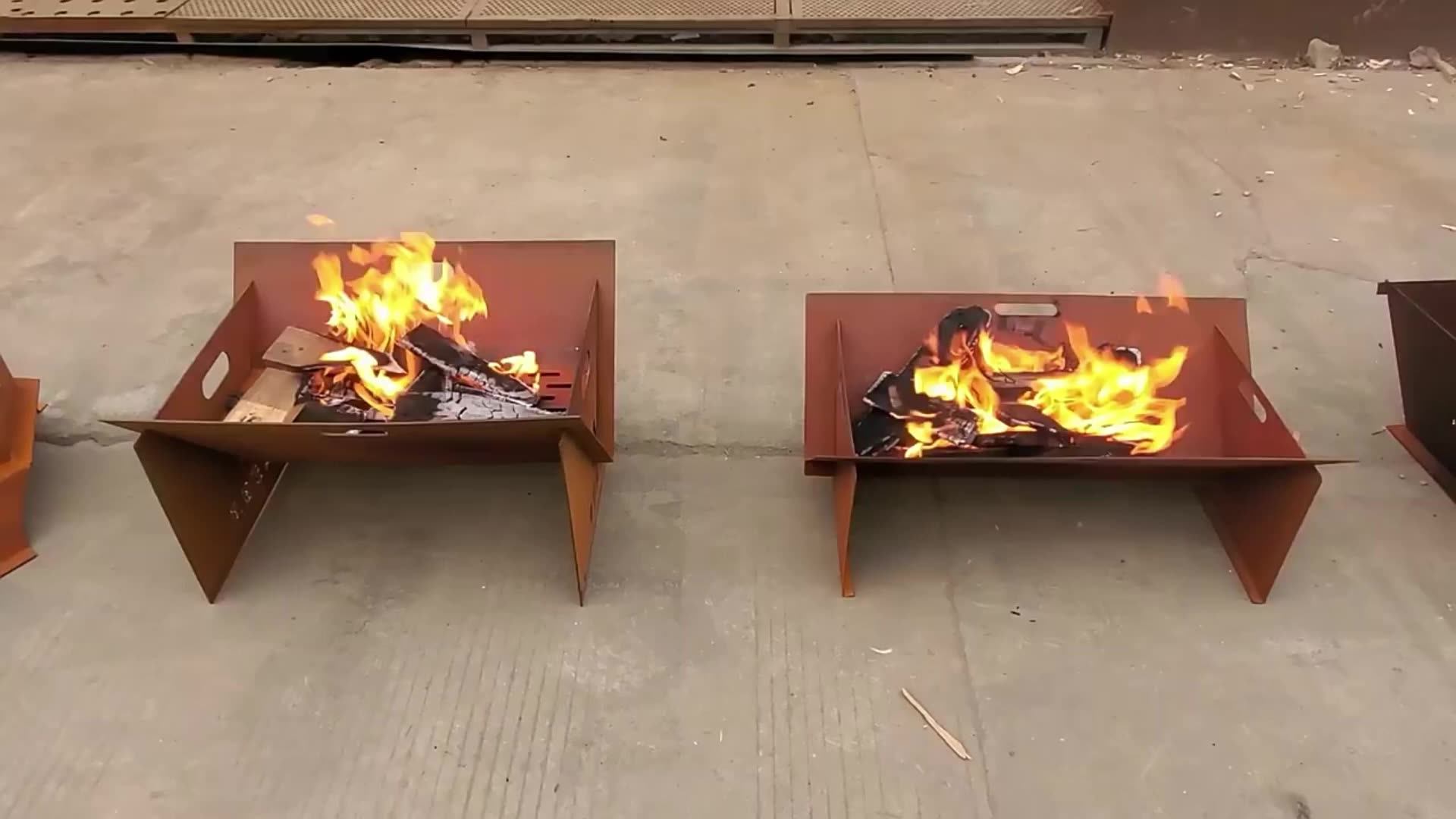 New Design Customized Portable Laser Cut Corten Steel Fire Pit Fire ...