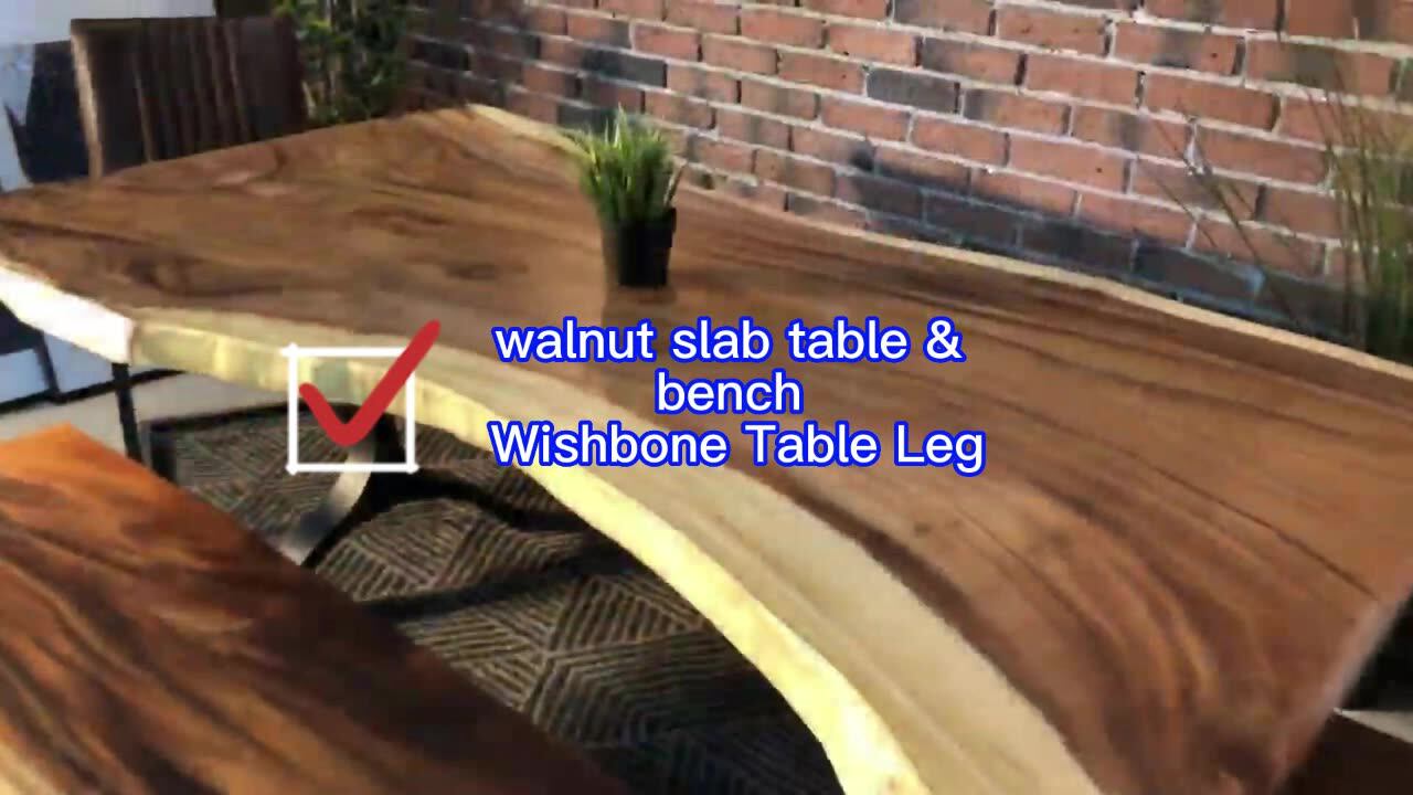 Industrial Design Wishbone Style Solid Wood Walnut Oak Birch Dining Table Modern Solid Wood ...