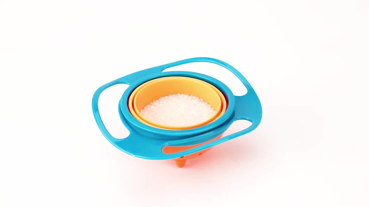 360 Rotate Gyro Kids Bowl,Non Spill Baby Feeding Bowl - Buy High ...