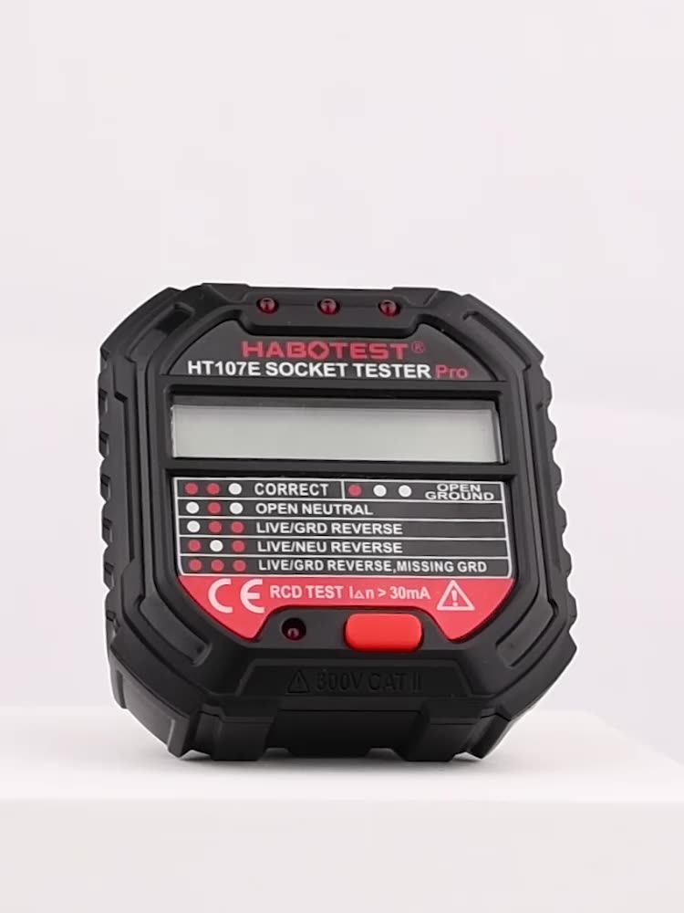 Habotest Ht107e Uk Plug Socket Outlet Tester Voltage Detector Ground ...