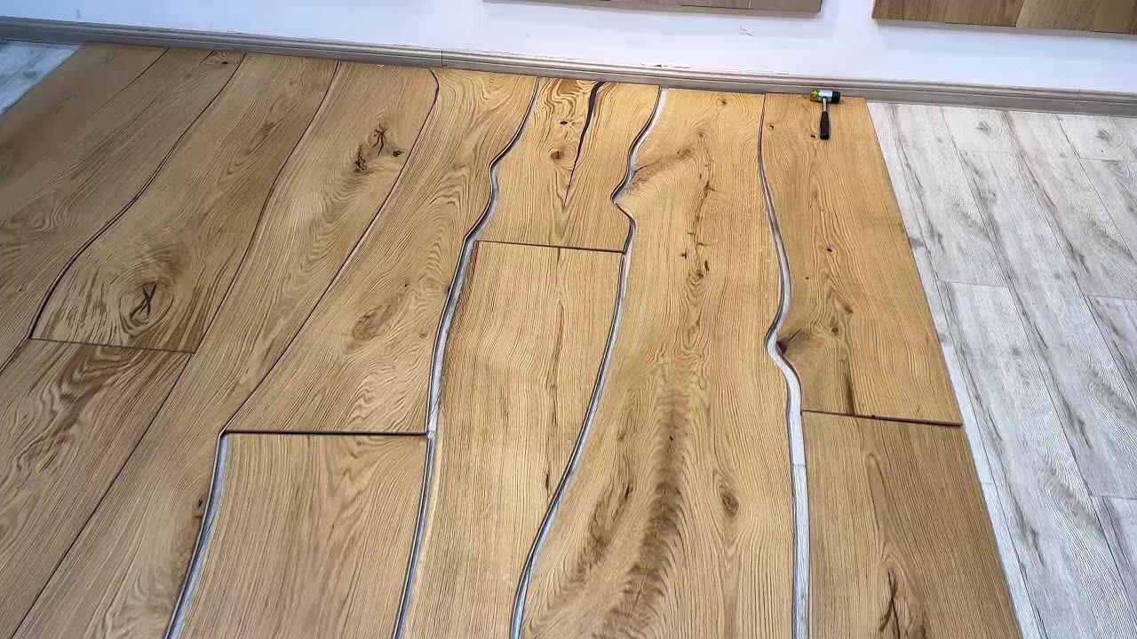 2.5m Length Wide Plank Black Walnut Oak Engineered Flooring Natural ...