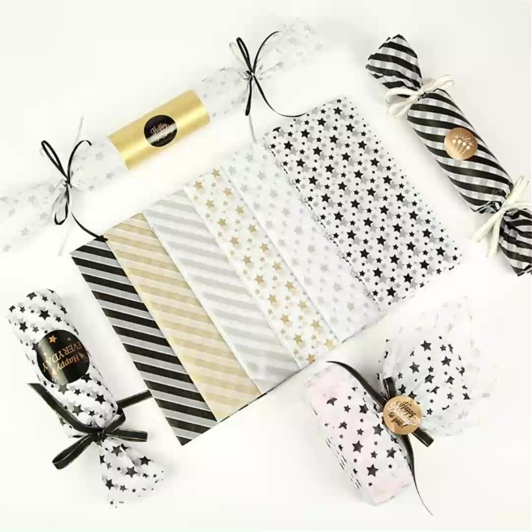 Manufacture Custom Hot Foil Spot Gold Star Gift Wrapping Tissue Paper ...