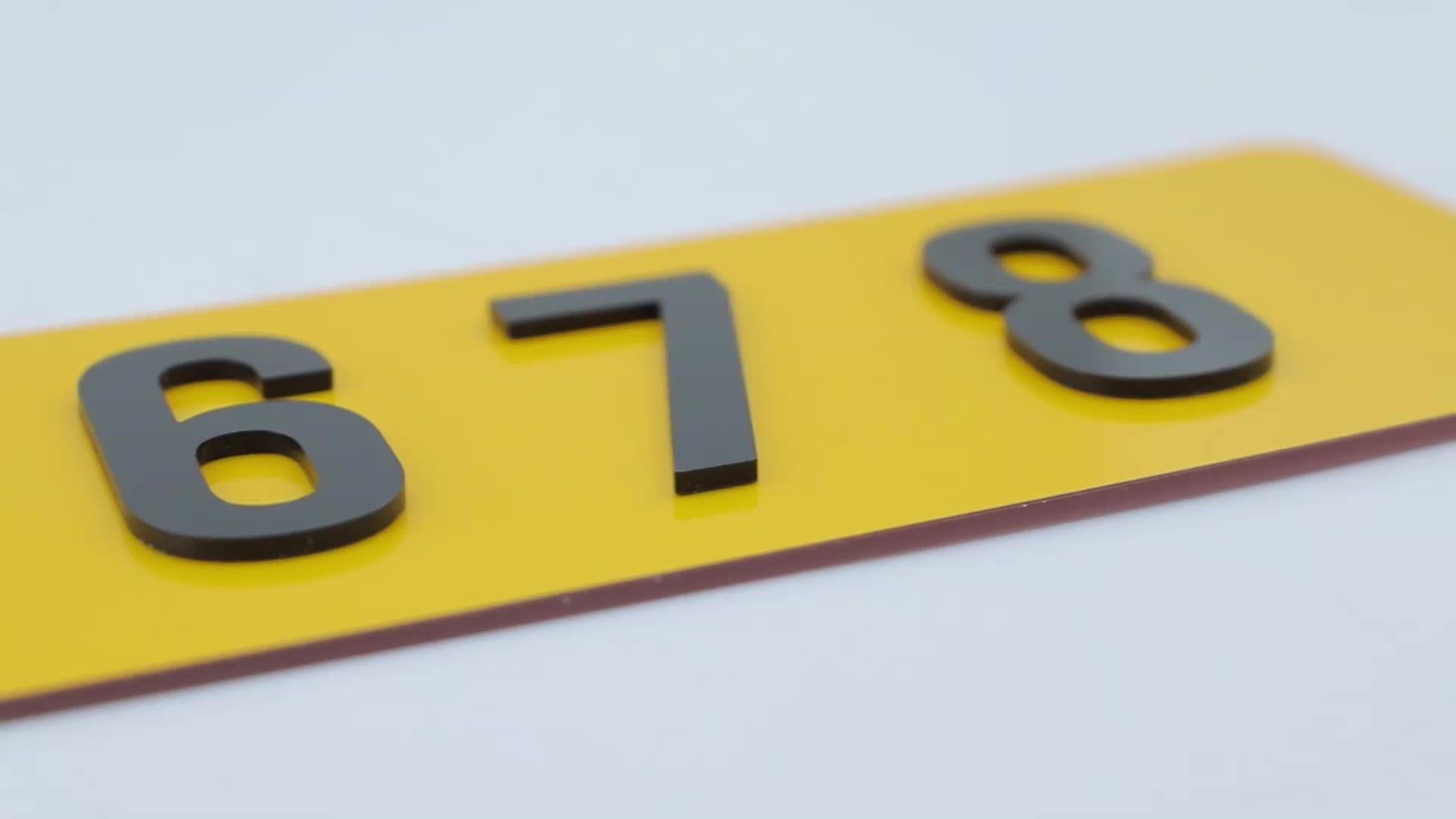 52x11cm Custom Blank Acrylic Car Number Plate Acrylic Reflective ...