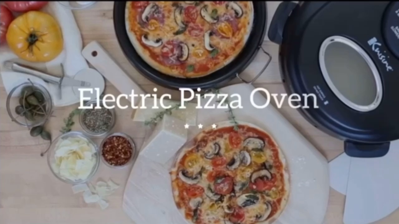 Ql33 New Electric 12" Pizza Pan Maker With Viewing Window And Auto Shut Off On Of Stone Pizza ...