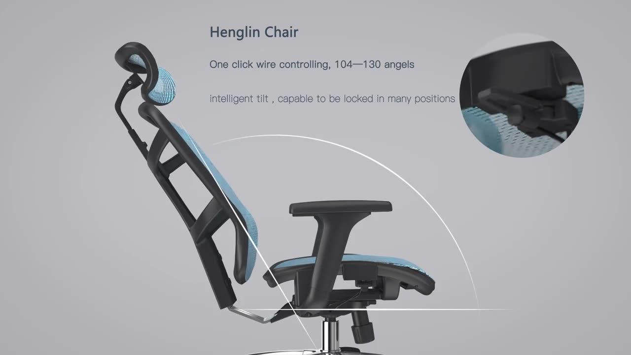 New Style Henglin Mesh Back Office Chair Reclining Ergonomic ...