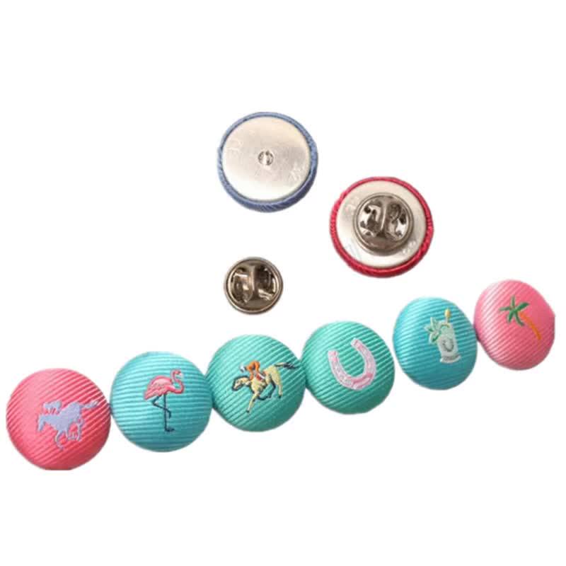 Embroidery Fabric Button Covered Fabric Eyelet Cloth Wrapped Button For ...