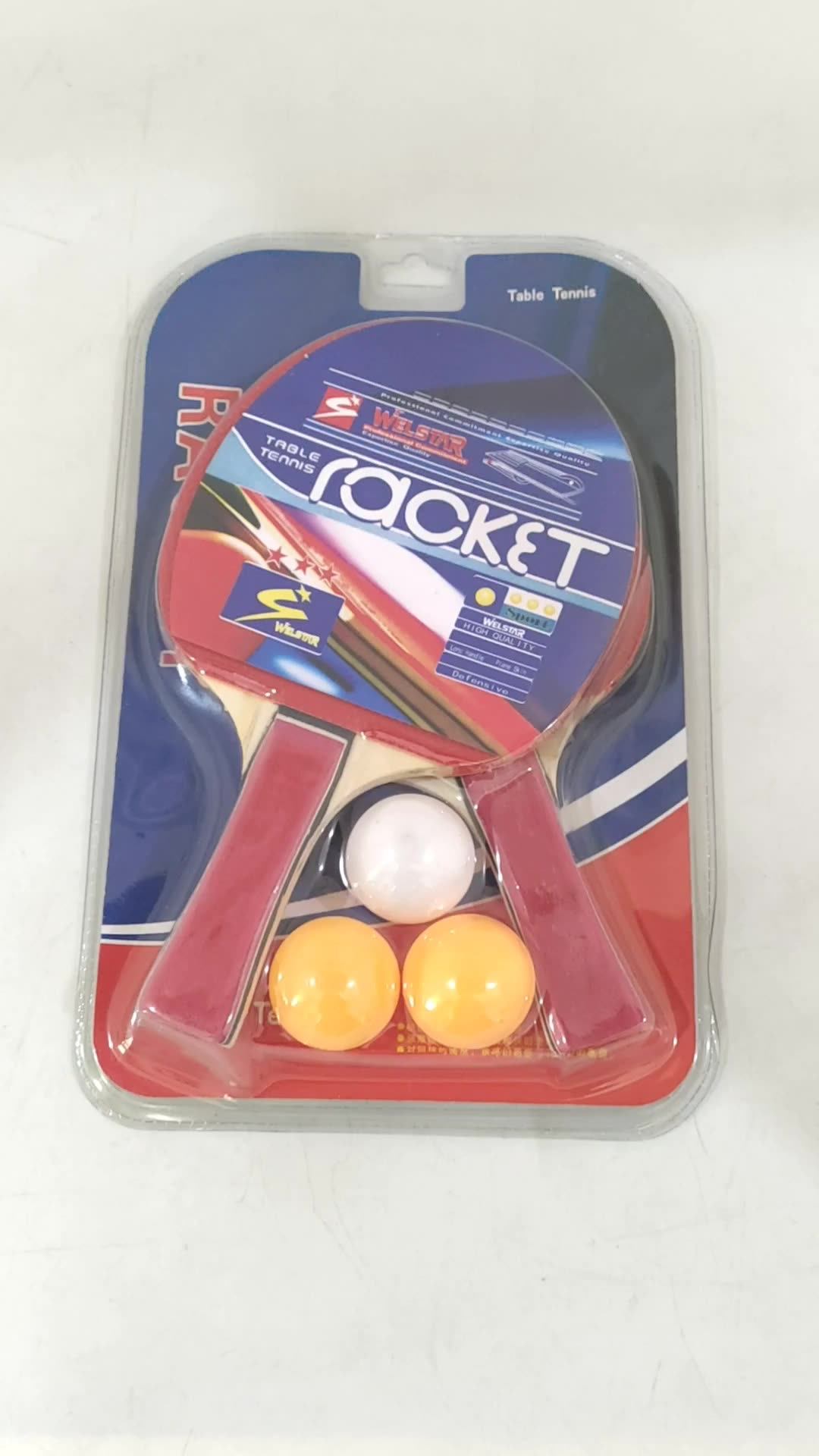 Cheap High Quality Pingpong Table Tennis Racket With 3 Table Tennis ...