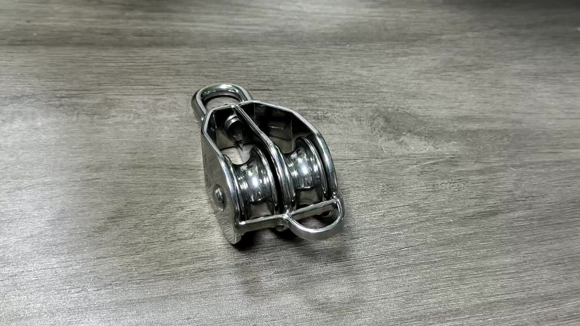 Swivel Rope Pulley Block M25 Stainless Steel 304 Double Wheels Wire ...