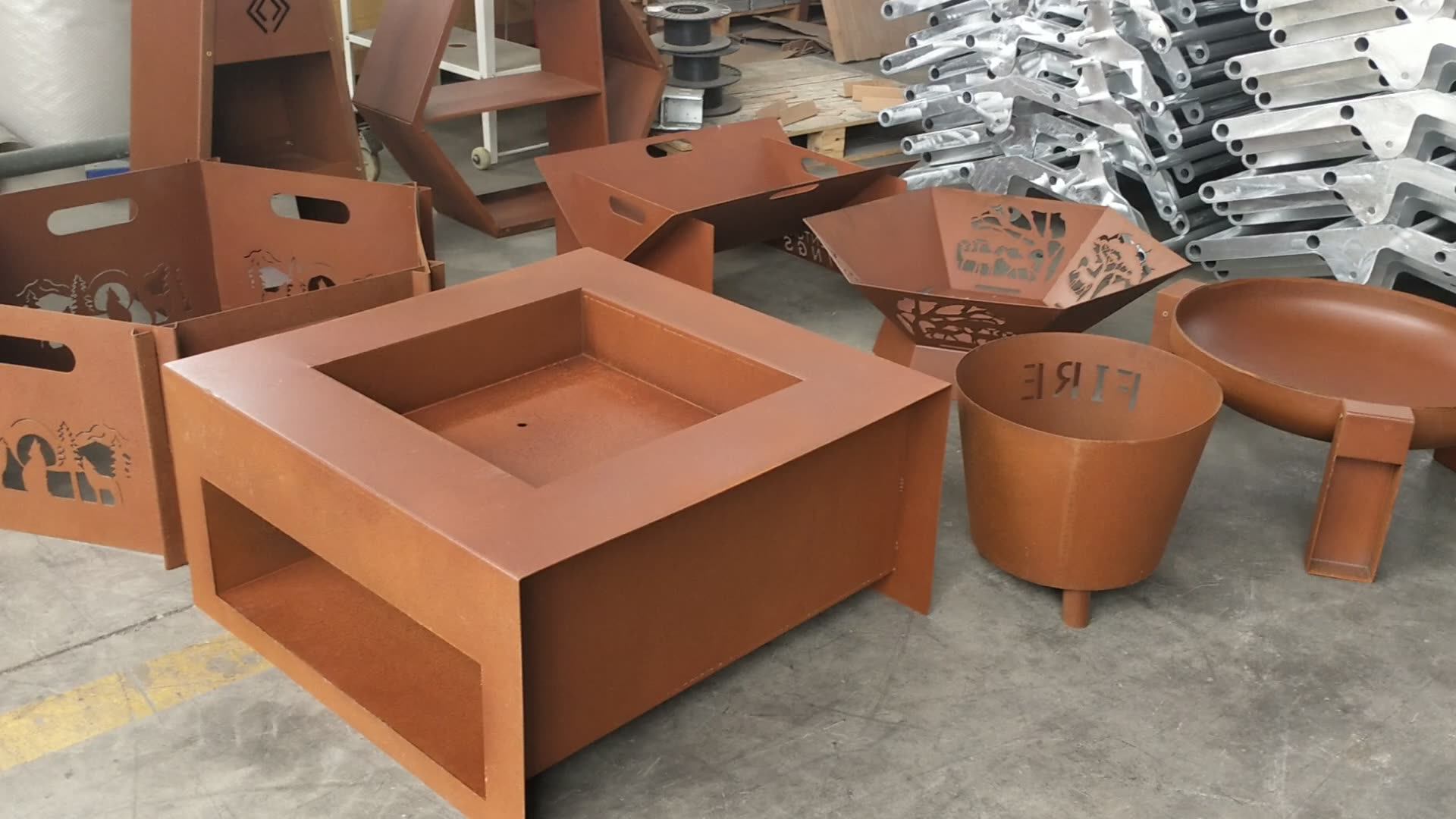 Rectangular Outdoor Corten Steel Rust Metal Gas Fire Pit - Buy Corten ...