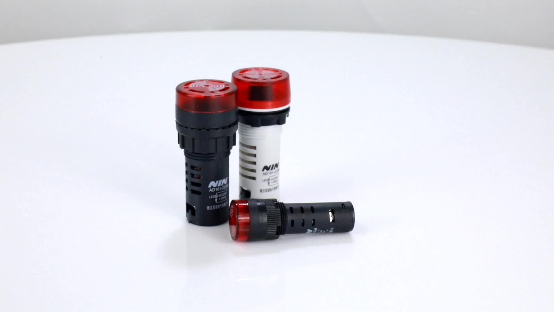 Nin Ad16-22sm Type 22mm Mini Led Indicator Light Flash Buzzer Dc/ac ...