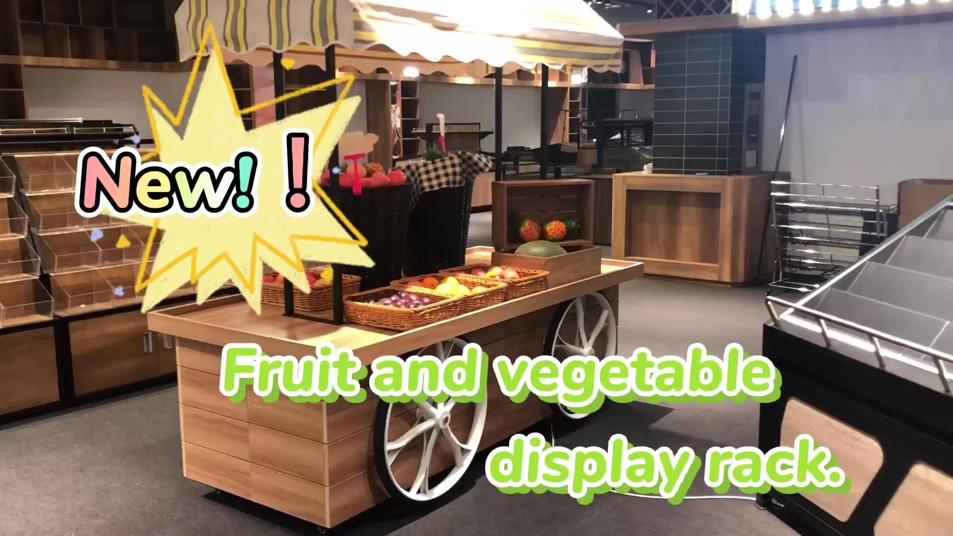 Custom Made Plywood Wooden Supermarket Produce Display Shelf/fruit Rack ...