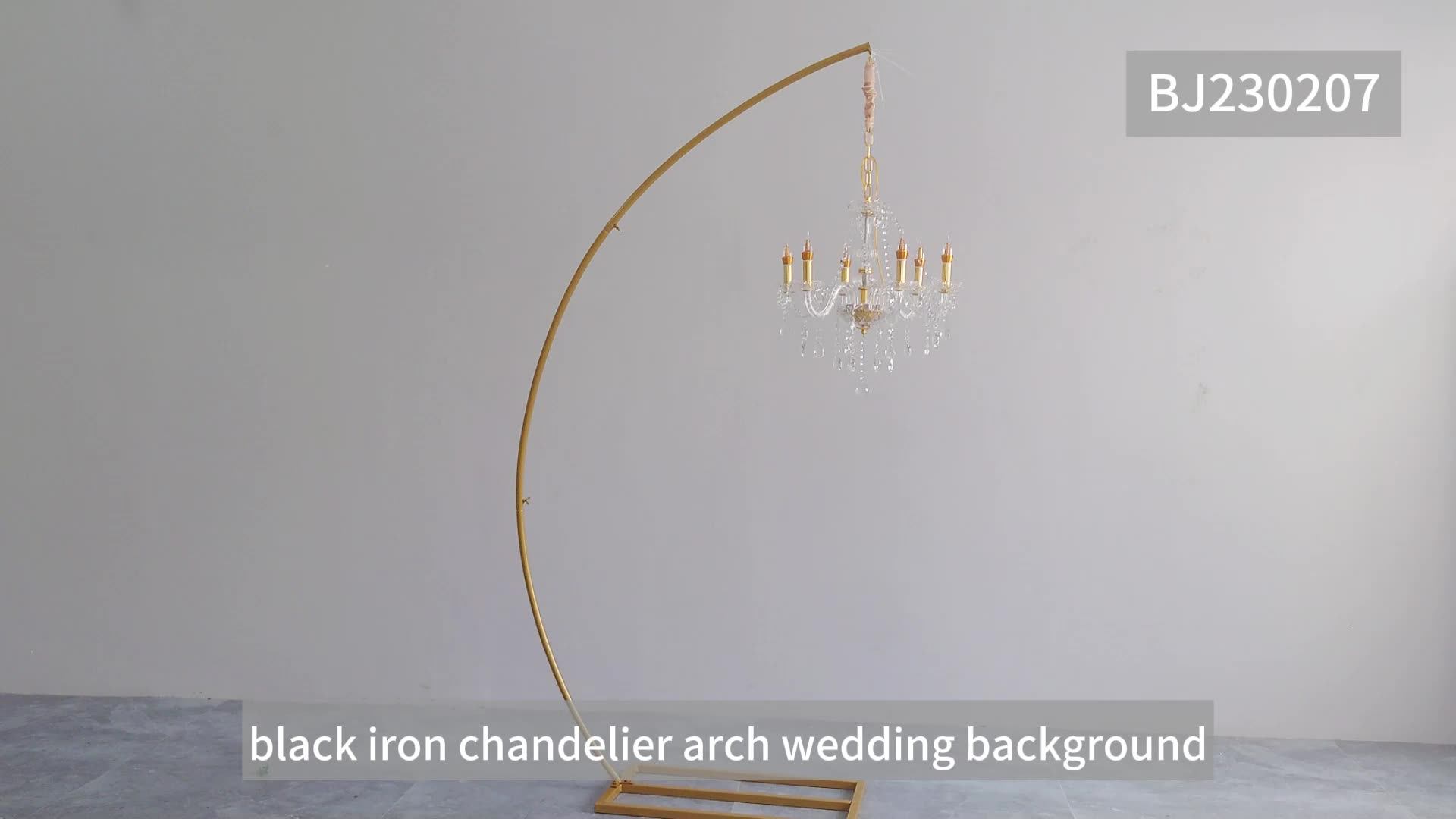 Bj230207 Wedding Chandelier Decoration Golden Metal Crafts Backdrop ...