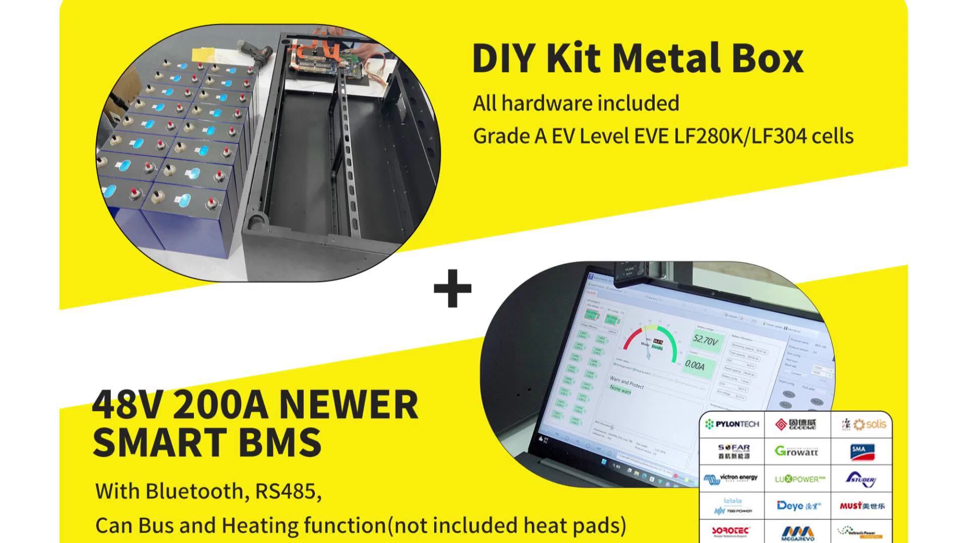 Stackable Metal Box With Newer E10 48v 200a Smart Bms Batteriefach Easy ...