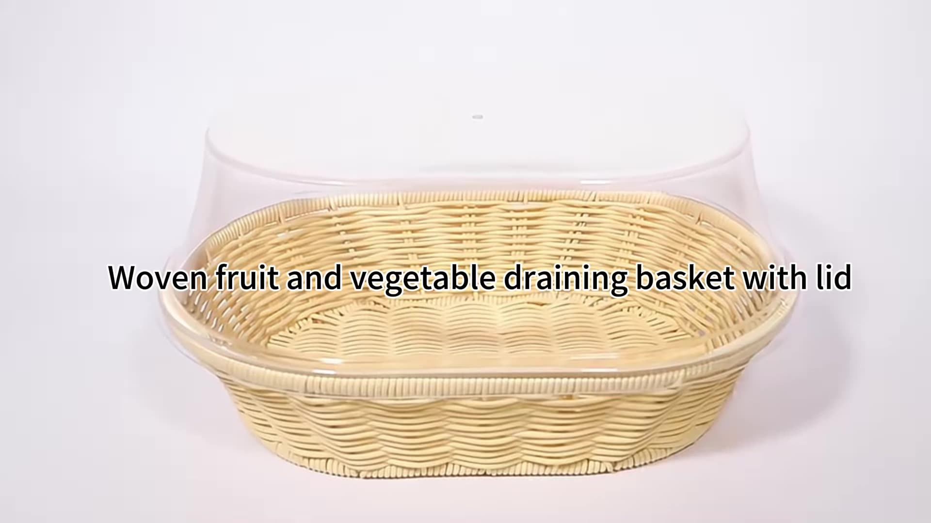 Small Fruit Pp Rattan Rectangular Storage Baskets Kitchen Food Bread ...
