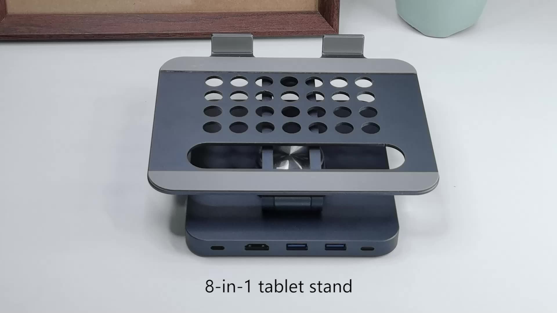 Usb C Docking Station Tablet Holder Adjustable Height Aluminum Laptop ...