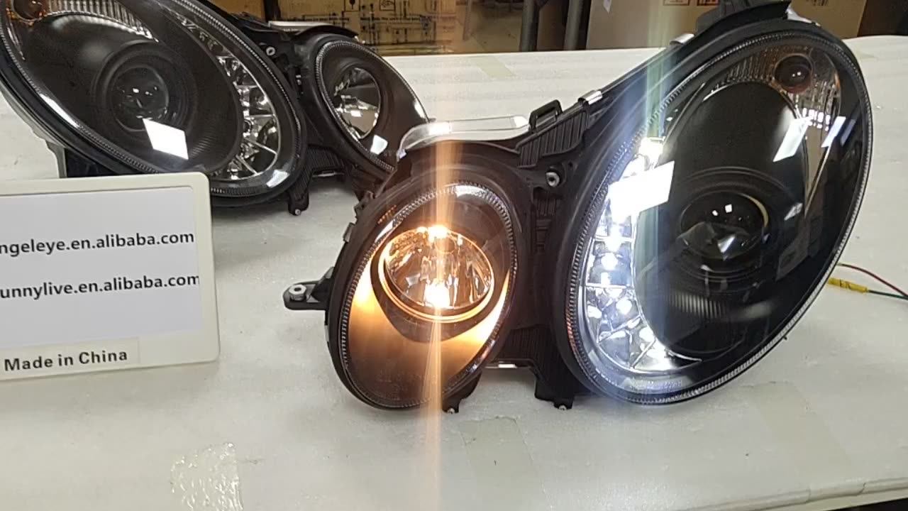 Für Mercedes-benz W211 Scheinwerfer Angel Eyes 2002 Bis 09 Black Type ...