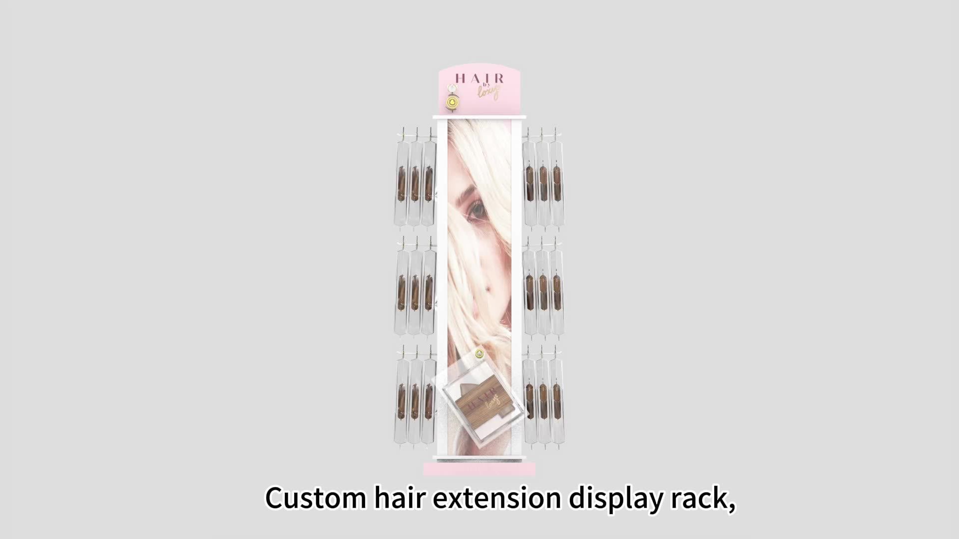 Factory Custom Hair Product Shop Custom Design Lockable Metal Wire Wig ...