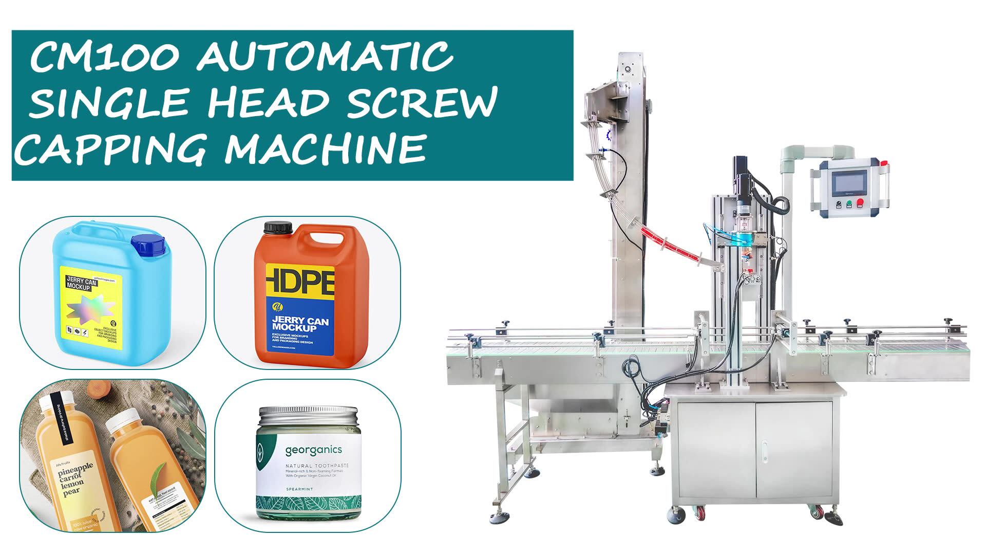 Yimu Cm100 Full Automatic Capping Machine With Auto Feeding Lids Device ...