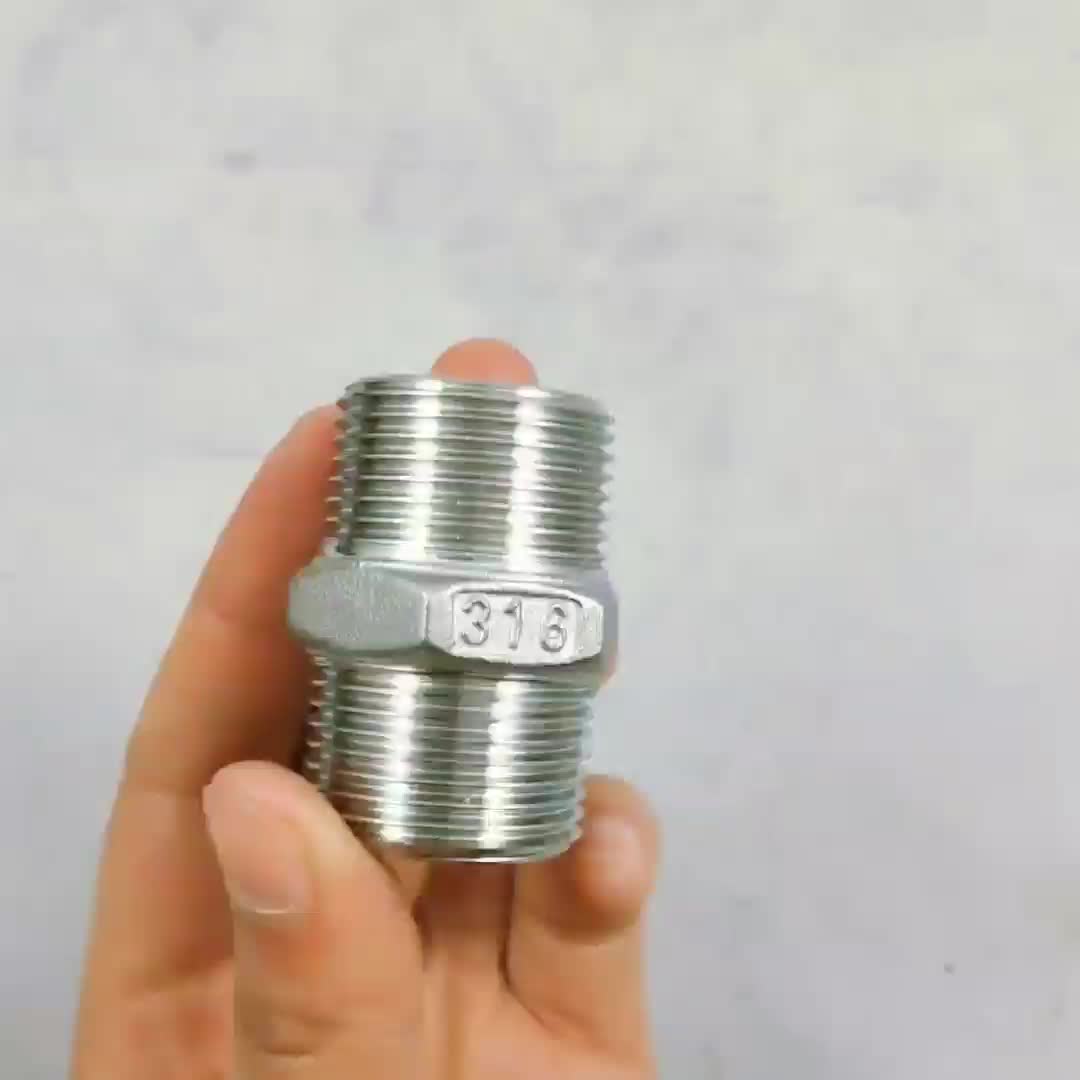 Stainless Steel Hexagon Nipple Casting Npt/bspt Thread Ss304 Ss316 Male Stainless Steel Ss Hex ...