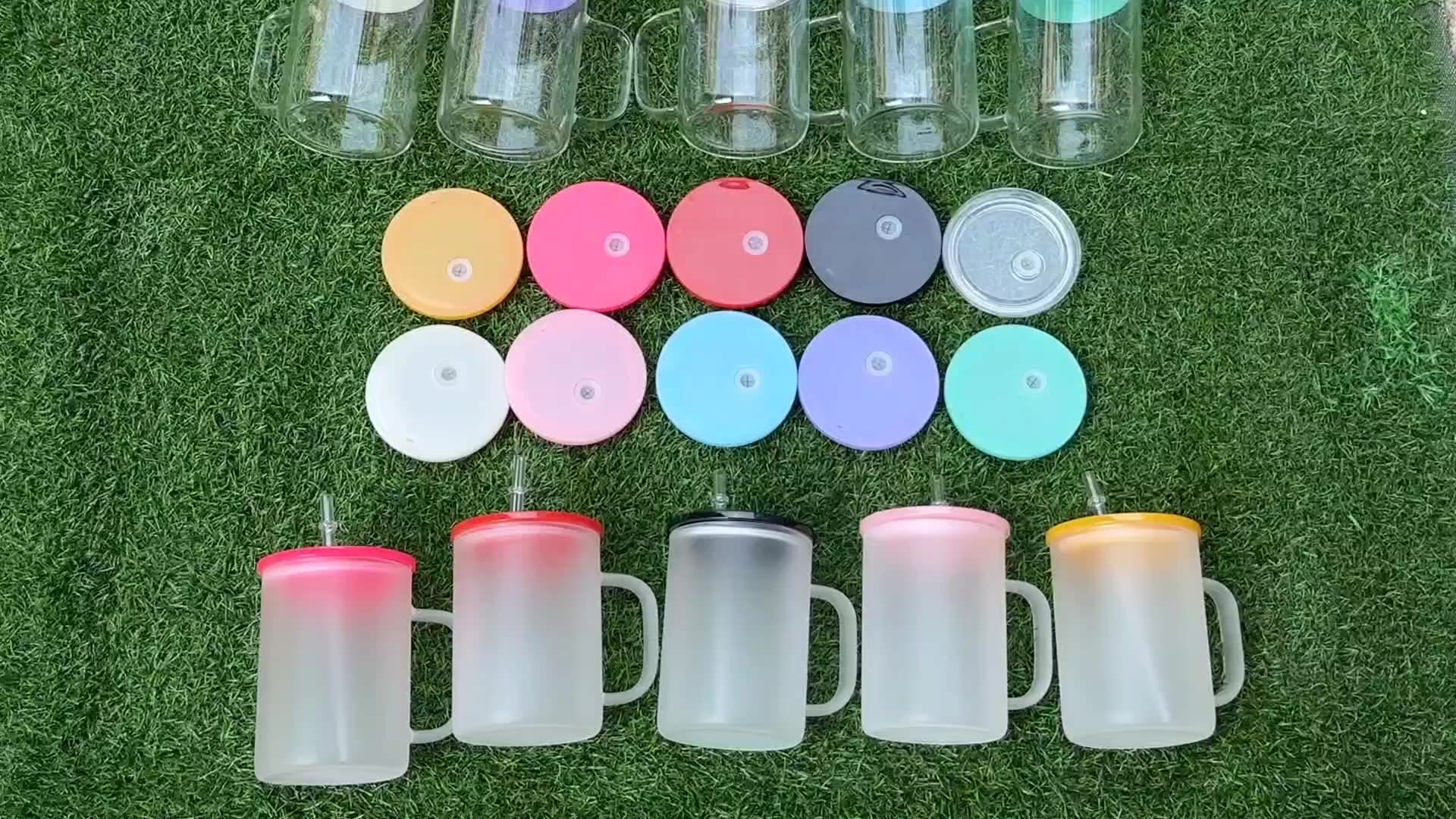 Usa Warehouse Borosilicate Frosted Beer Glass Mugs With Handle ...