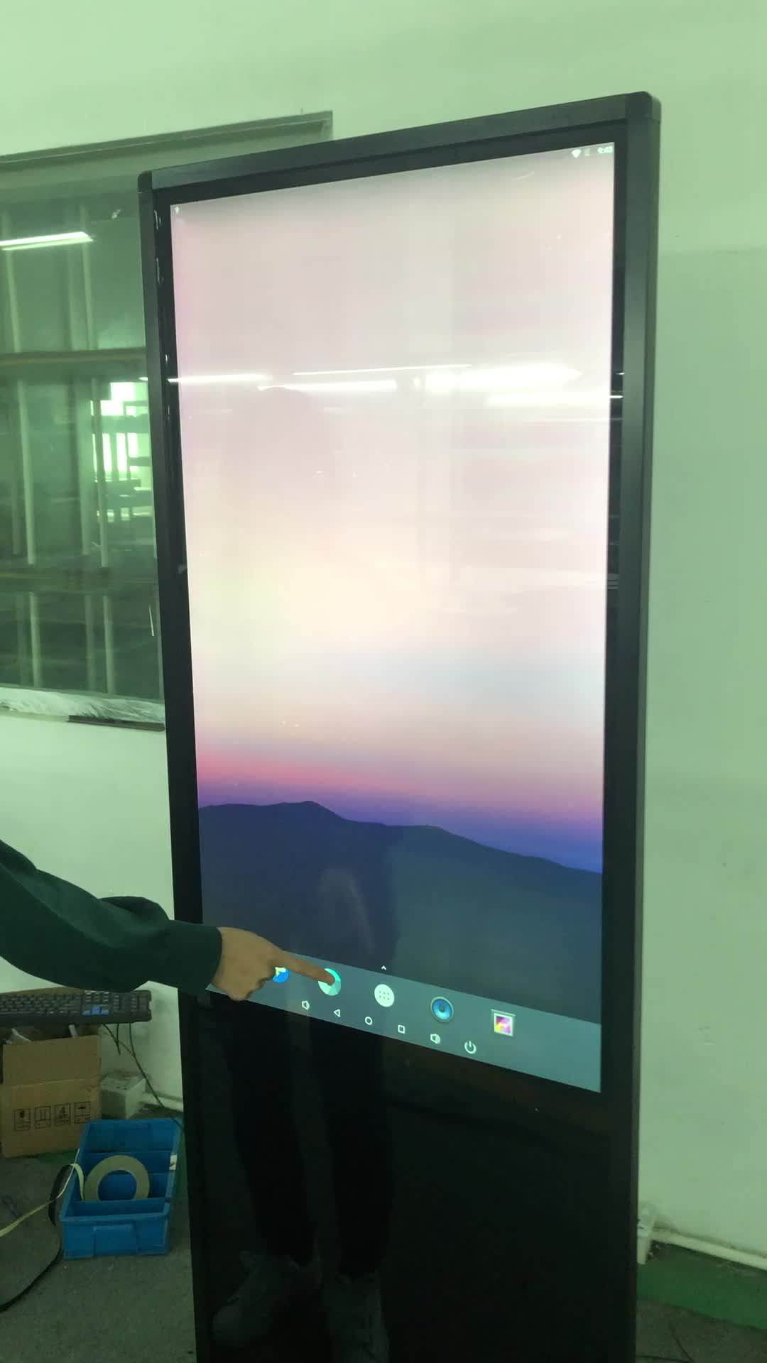 55inch Indoor Floor Standing Hotel Lobby Advertising Lcd Screen Touch ...